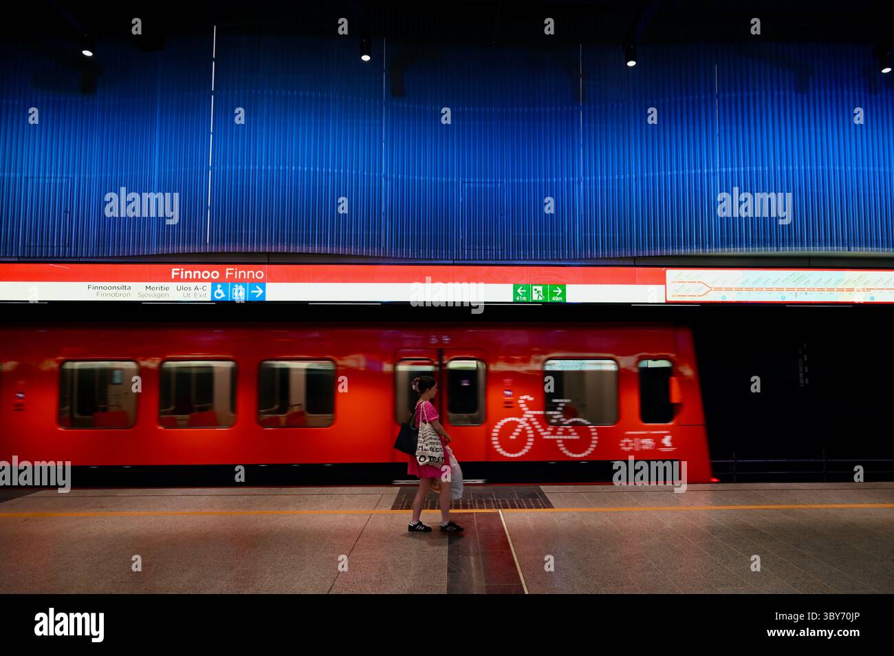 helsinki metro system finland- finnoo finno station Stock Photo - Alamy