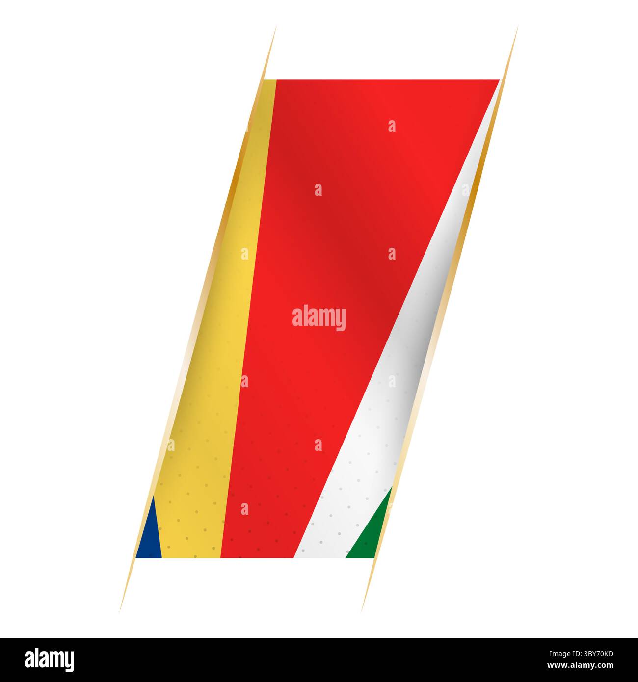 Seychelles flag in the form of a banner with waving effect and shadow ...