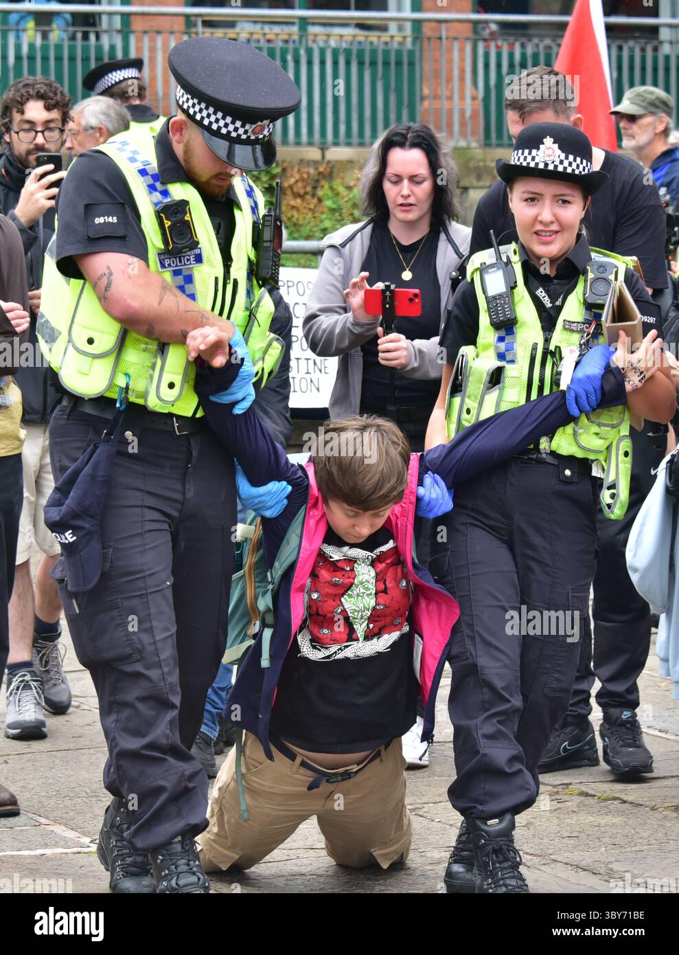 Manchester, UK, 19th July, 2025 Over a dozen Palestine Action ...