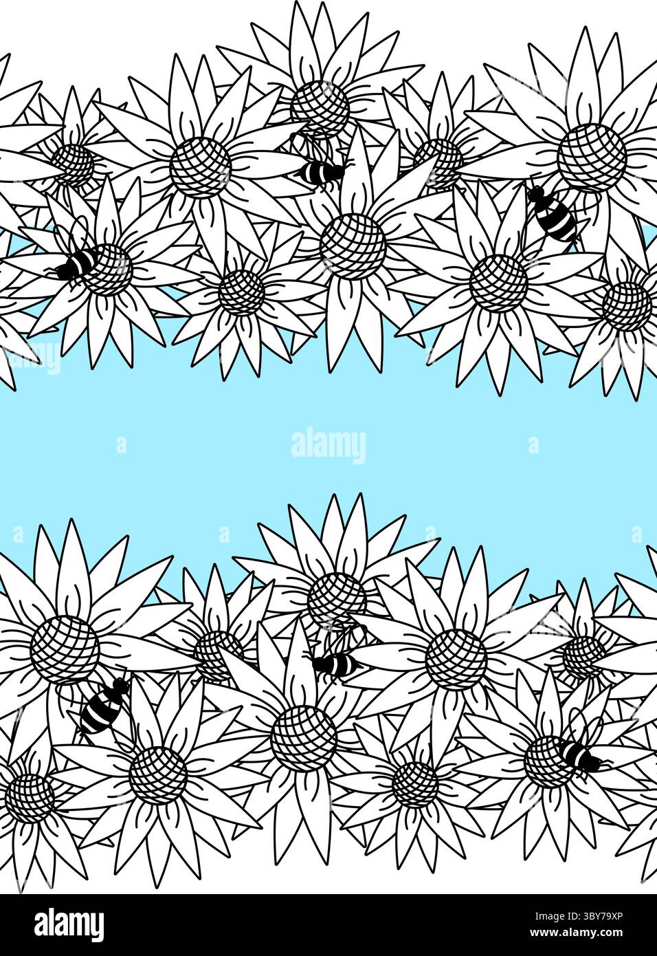 Sunflower frame line Stock Vector Images - Alamy