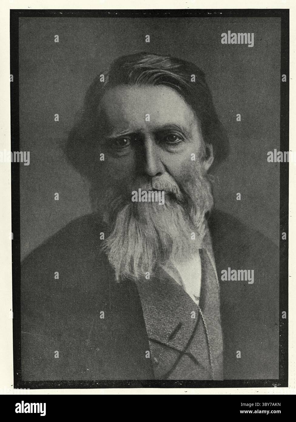 Portrait of John Ruskin age 70, English polymath, a writer, lecturer ...
