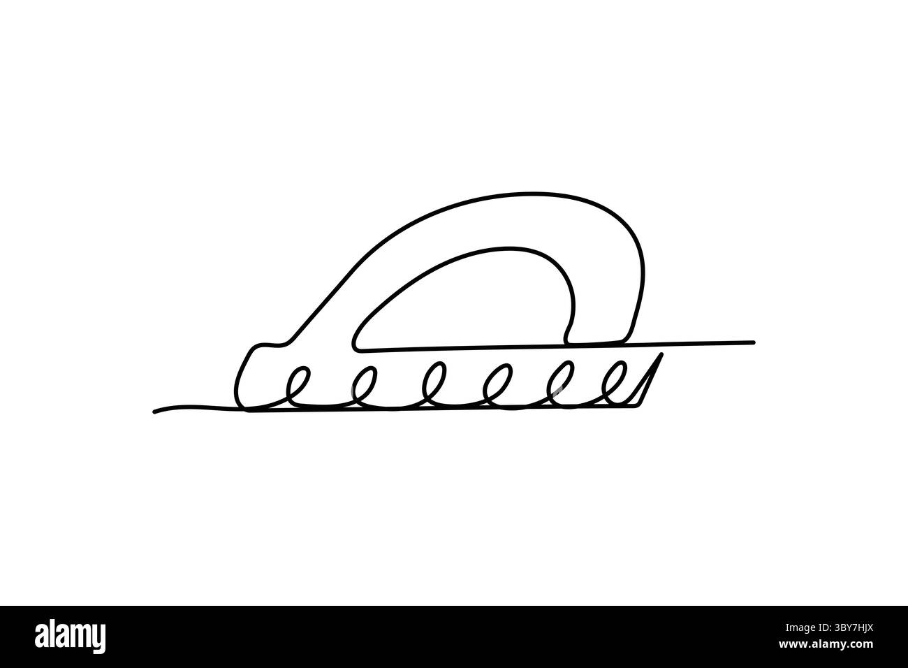 Line drawing ruler continuous one line minimalist outline vector ...