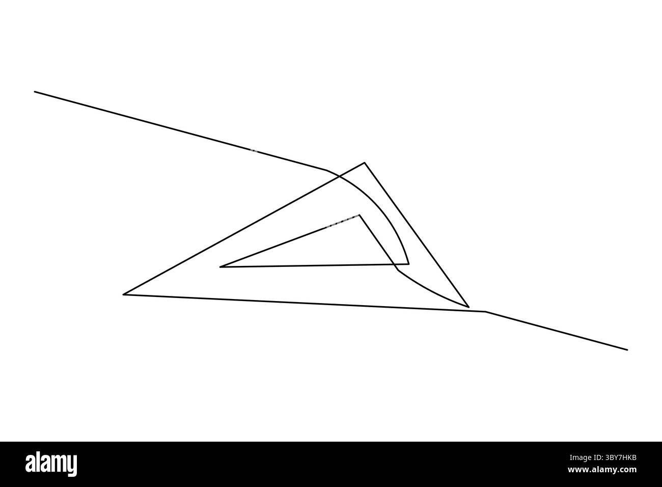 Line drawing ruler continuous one line minimalist outline vector ...