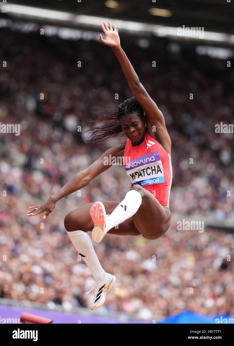 France's Hilary Kpatcha during the Women's Long Jump during the Wanda ...