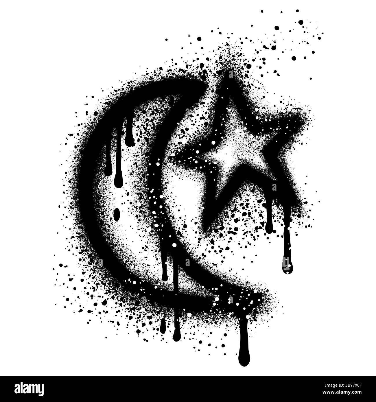 Doodle star symbol in Black and White Stock Photos & Images - Alamy