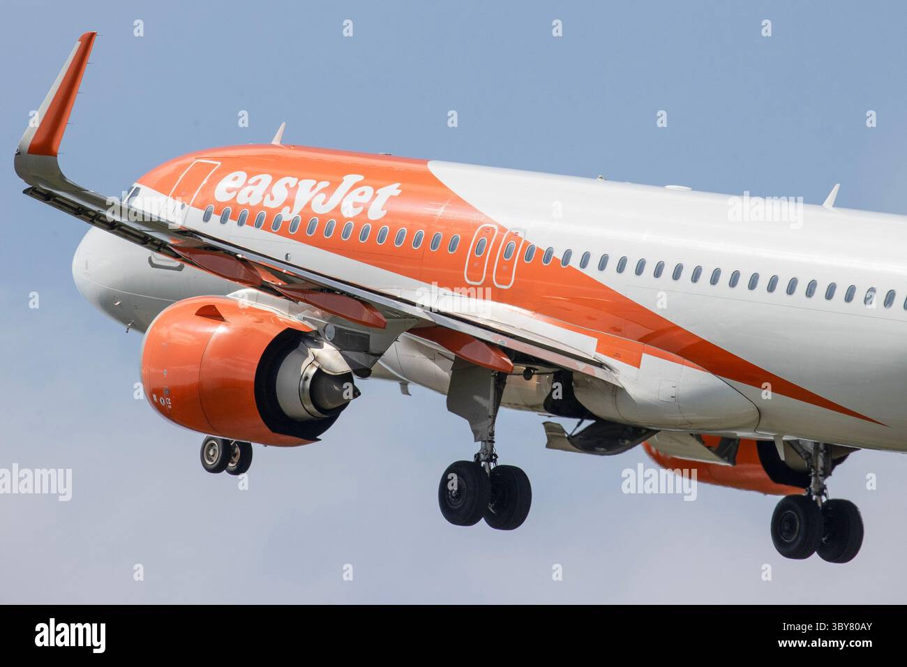 An easyJet Airbus A320 taking off from Bristol Airport in England Stock ...