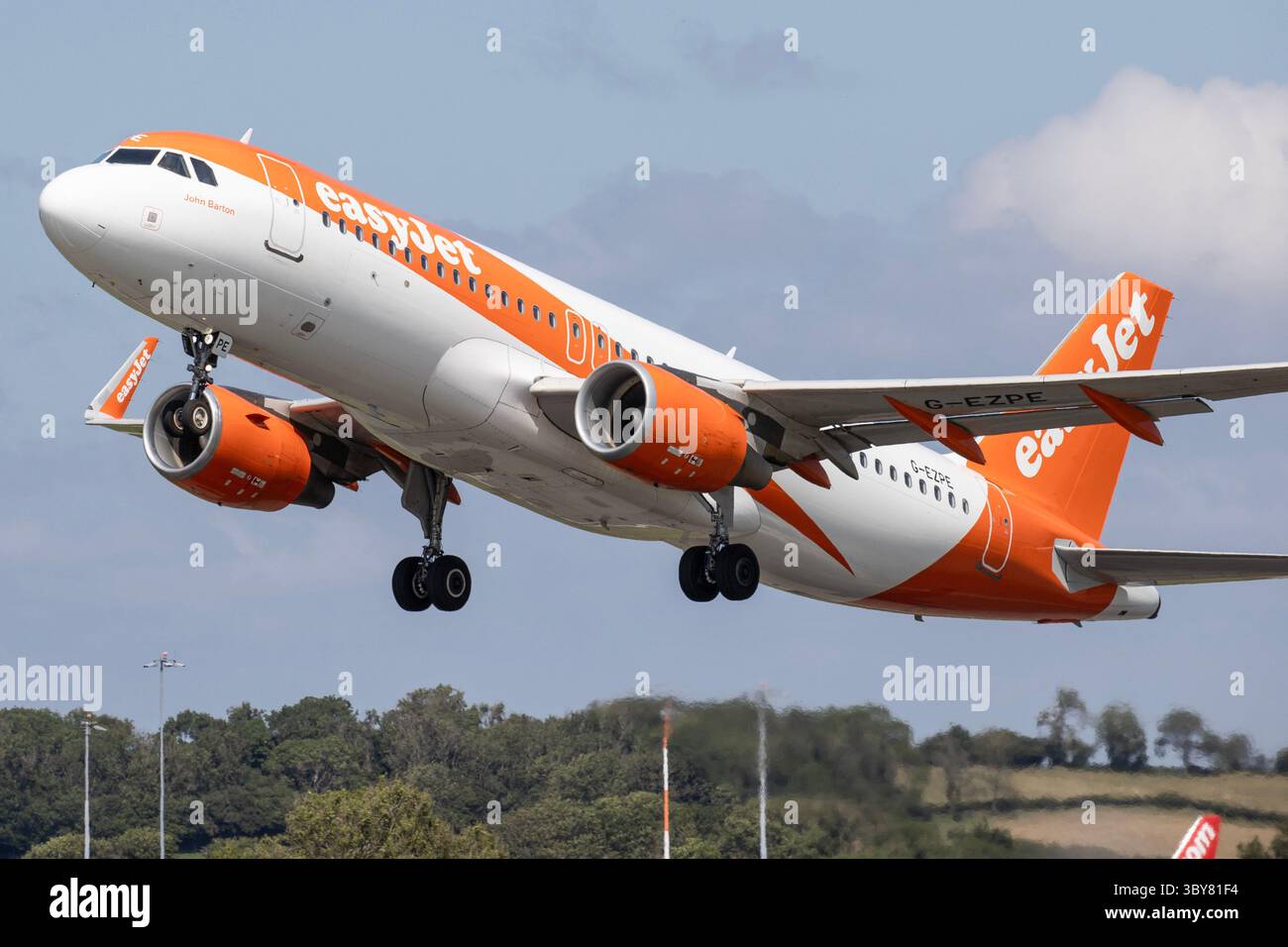 An easyJet Airbus A320 taking off from Bristol Airport in England Stock ...