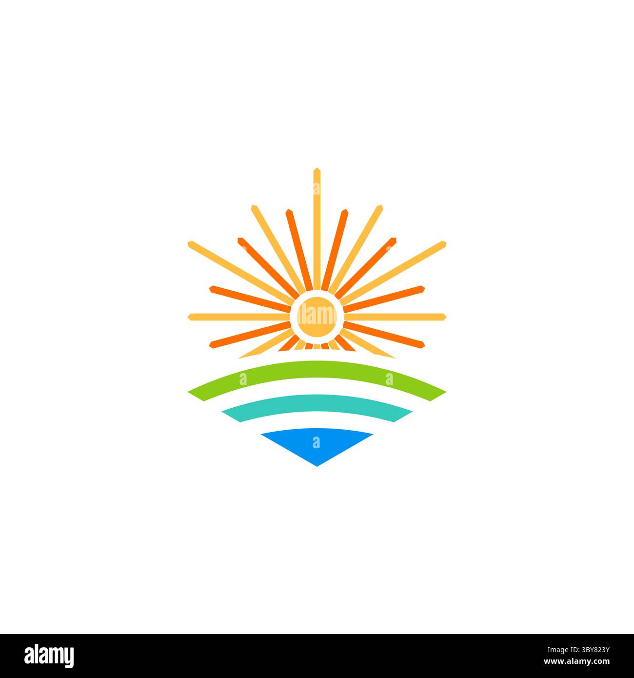 Bright rising sun logo hi-res stock photography and images - Alamy