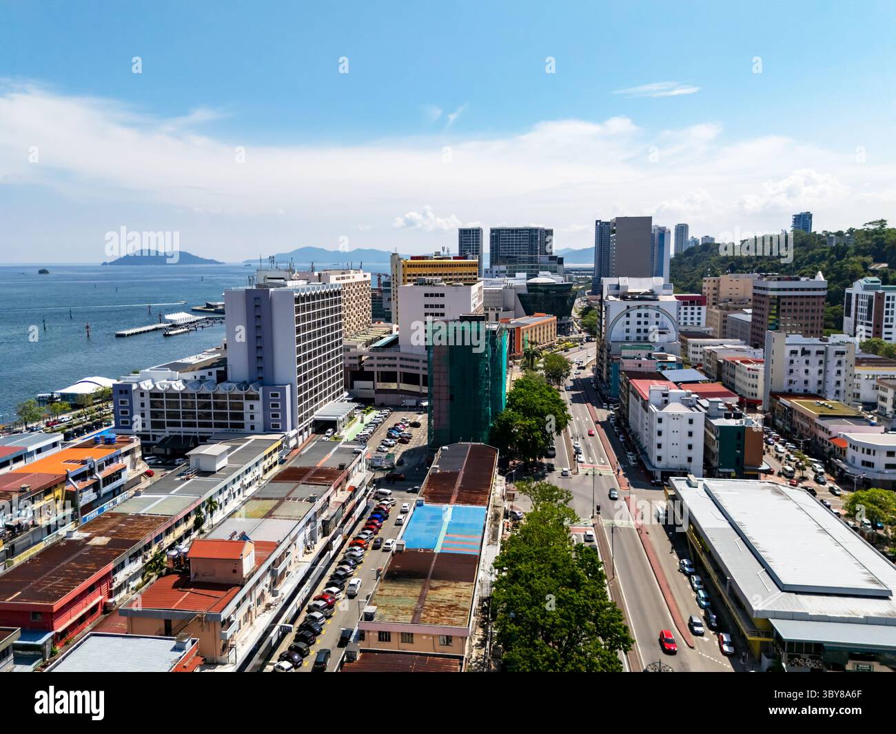 Aerial View of Kota Kinabalu City, Kota Kinabalu is the capital city of ...