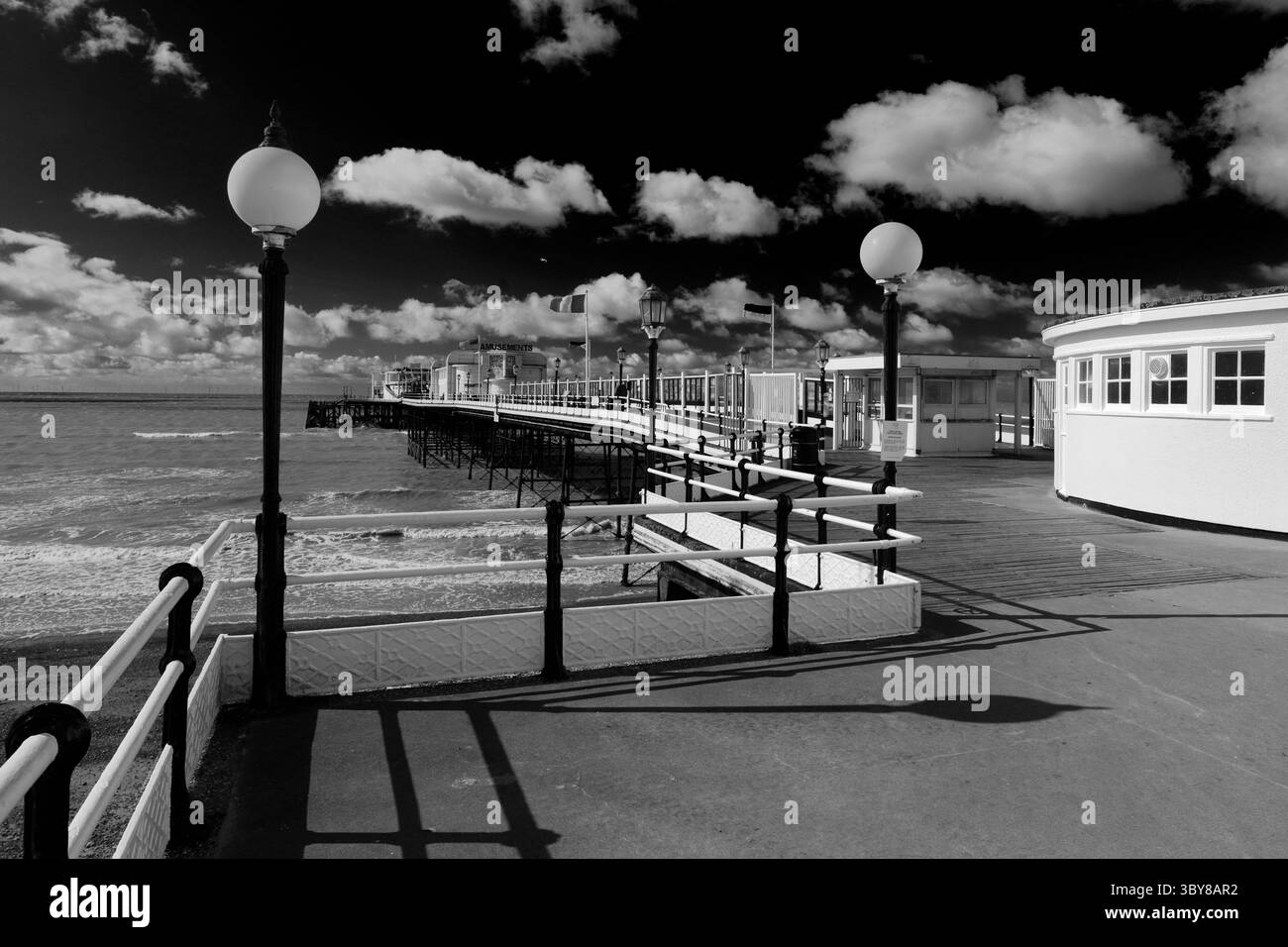 Summer view over the Victorian Pier, Worthing town, West Sussex ...