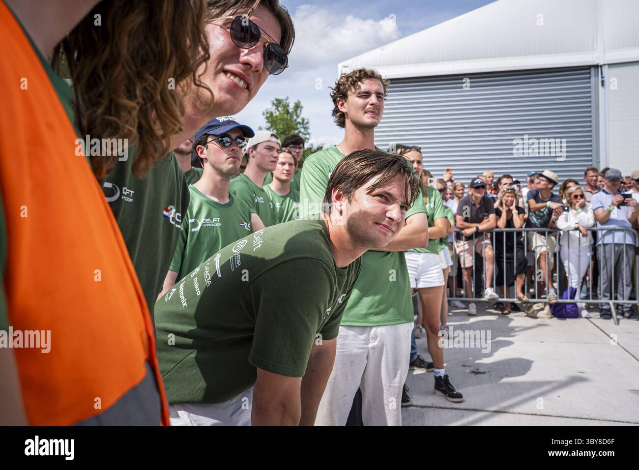 VEENDAM - The Dutch team during the European Hyperloop Week. The ...