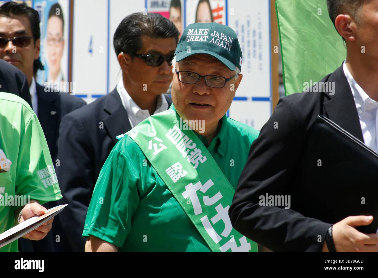 July 19, 2025, Tokyo, Japan: Keizo Takemi, a candidate from the Liberal ...