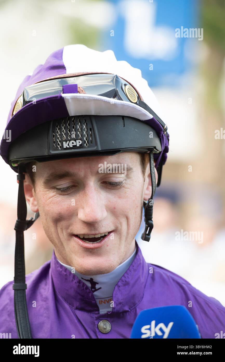 Windsor, Berkshire, UK. 14th July, 2025. Jockey David Egan (pictured) who rode horse INDIA LOVE ...
