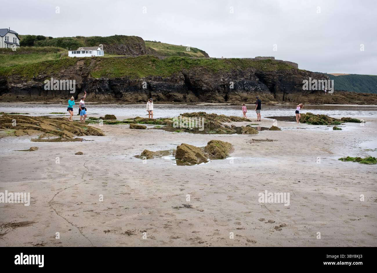 Rock Pools on the beach at Little Haven in Pembrokeshire West Wales UK ...