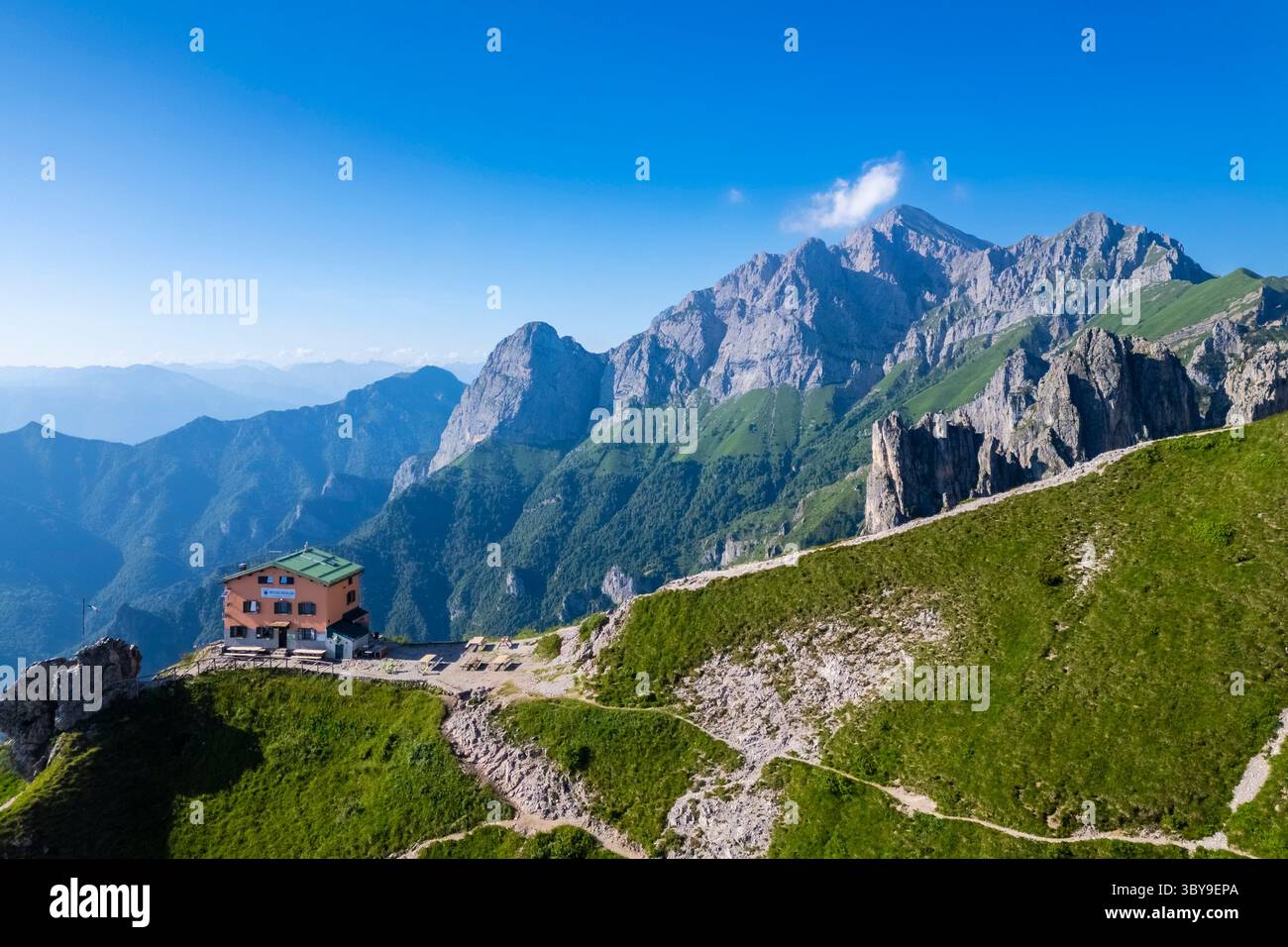 Aerial view of the Rifugio Rosalba and Grigna (Grigna Settentrionale ...