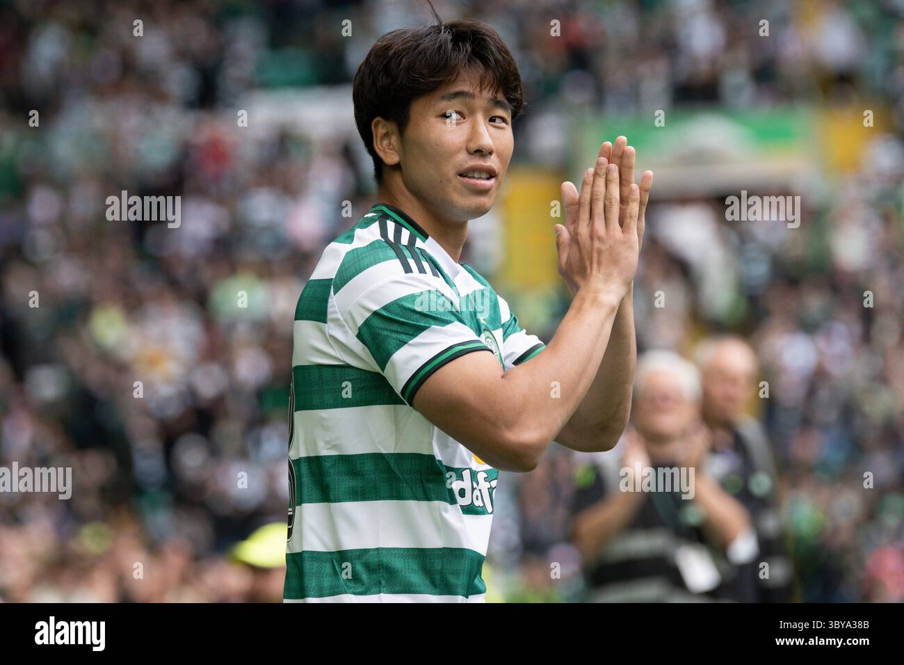 GLASGOW, SCOTLAND - July 19: New Celtic signing Shin Yamada paraded ...