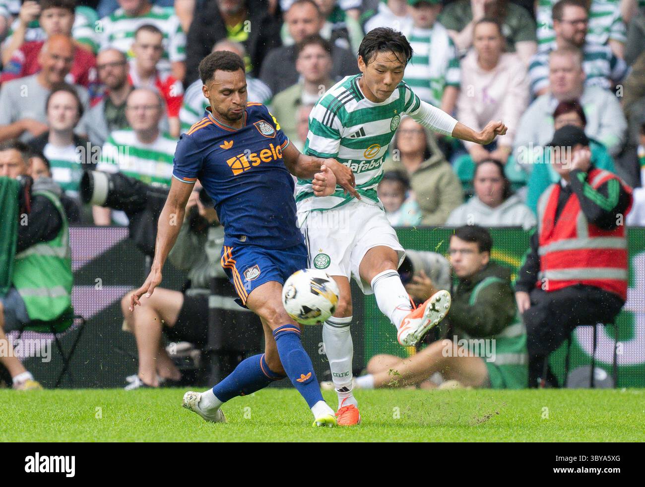 GLASGOW, SCOTLAND - July 19: Newcastle United's Jacob Murphy (L) and ...