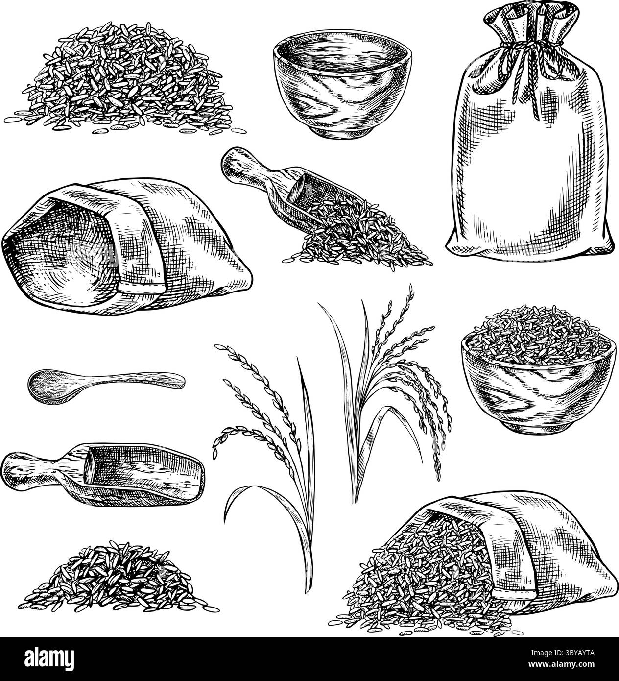 Sack spoon Black and White Stock Photos & Images - Alamy