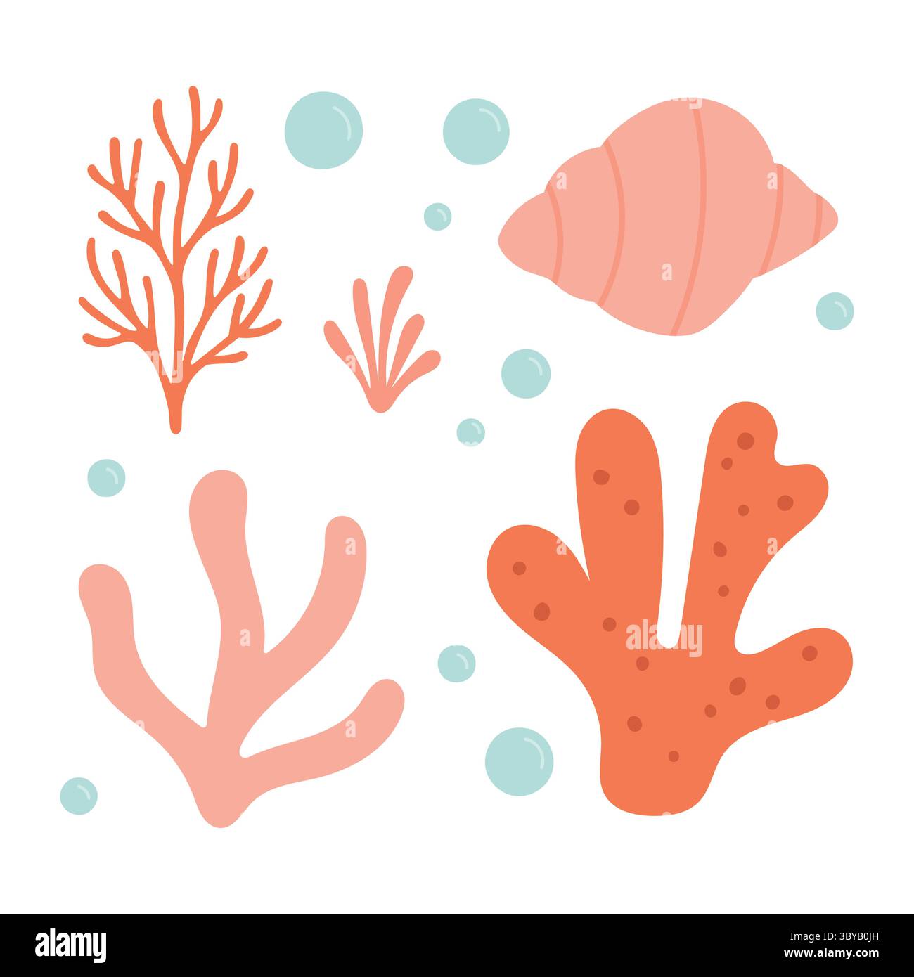 Smooth abstract composition coral Cut Out Stock Images & Pictures - Alamy