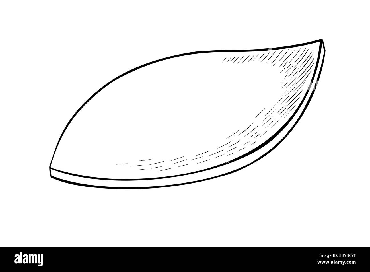 Single wooden empty plate black white vector illustration isolated on ...