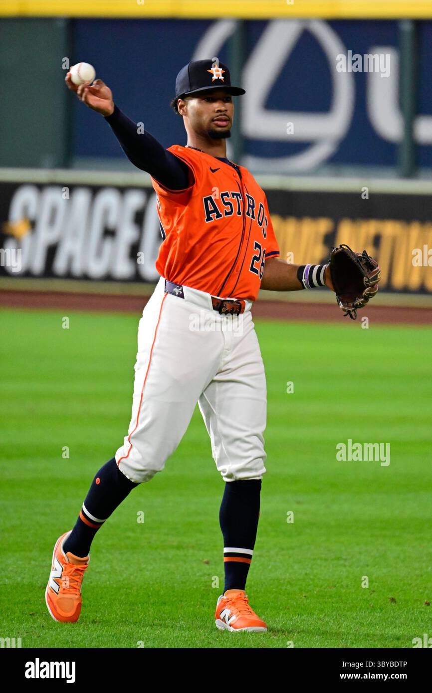 Houston Astros second base Brice Matthews (28) warms up for his major ...