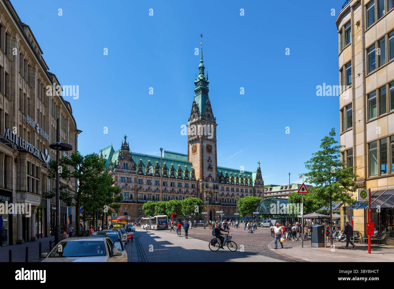 Hamburg, Germany - June 30, 2025: A vibrant city square featuring a ...