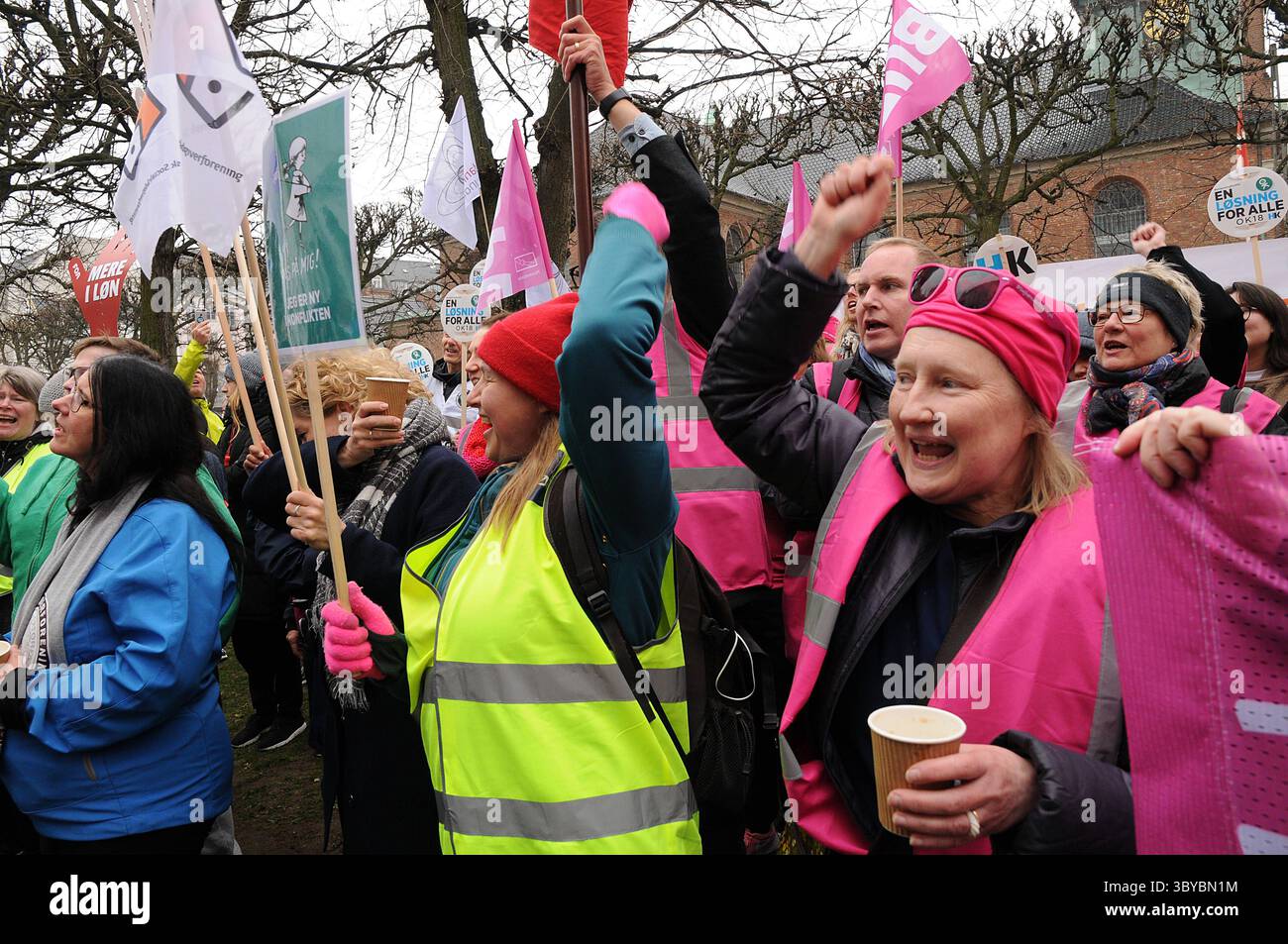 Copenhagen/Denmark 15 April 2018 Danish all trade union stange rally ...
