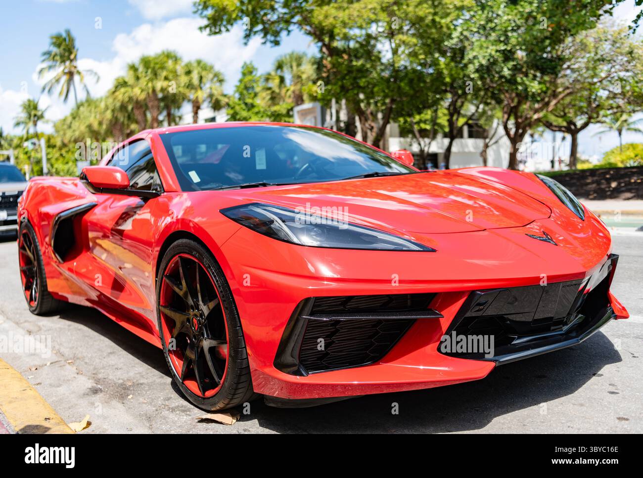 Miami, Florida, USA - April 18, 2025: 2023 Chevrolet Corvette C8 ...