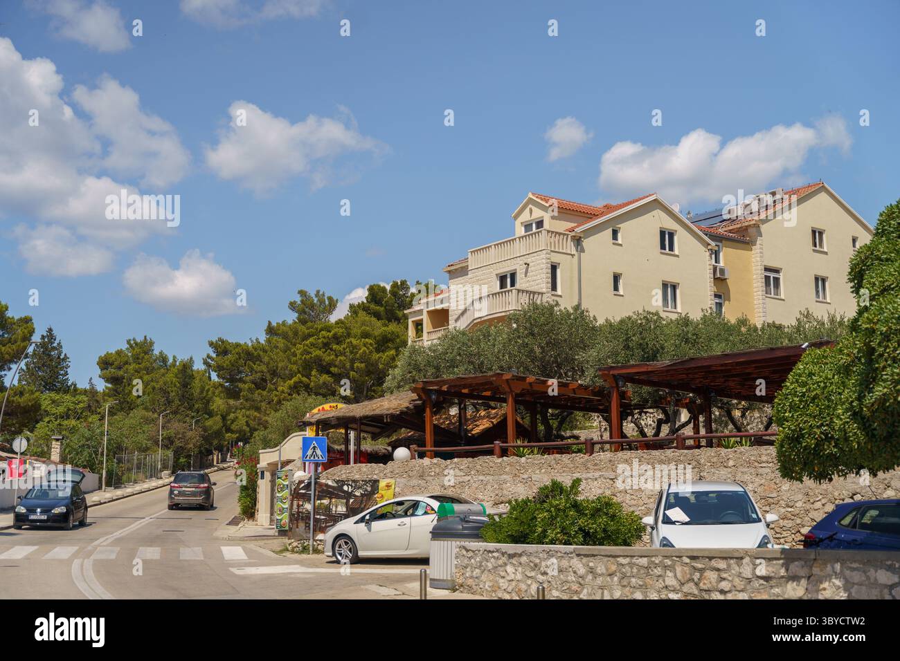 Residential architecture and summer vibes in coastal. Split, Croatia ...