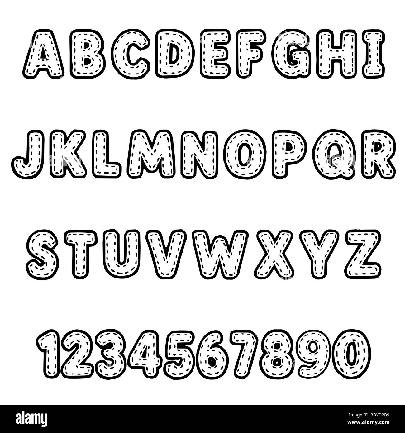 Embroidery font Cut Out Stock Images & Pictures - Alamy