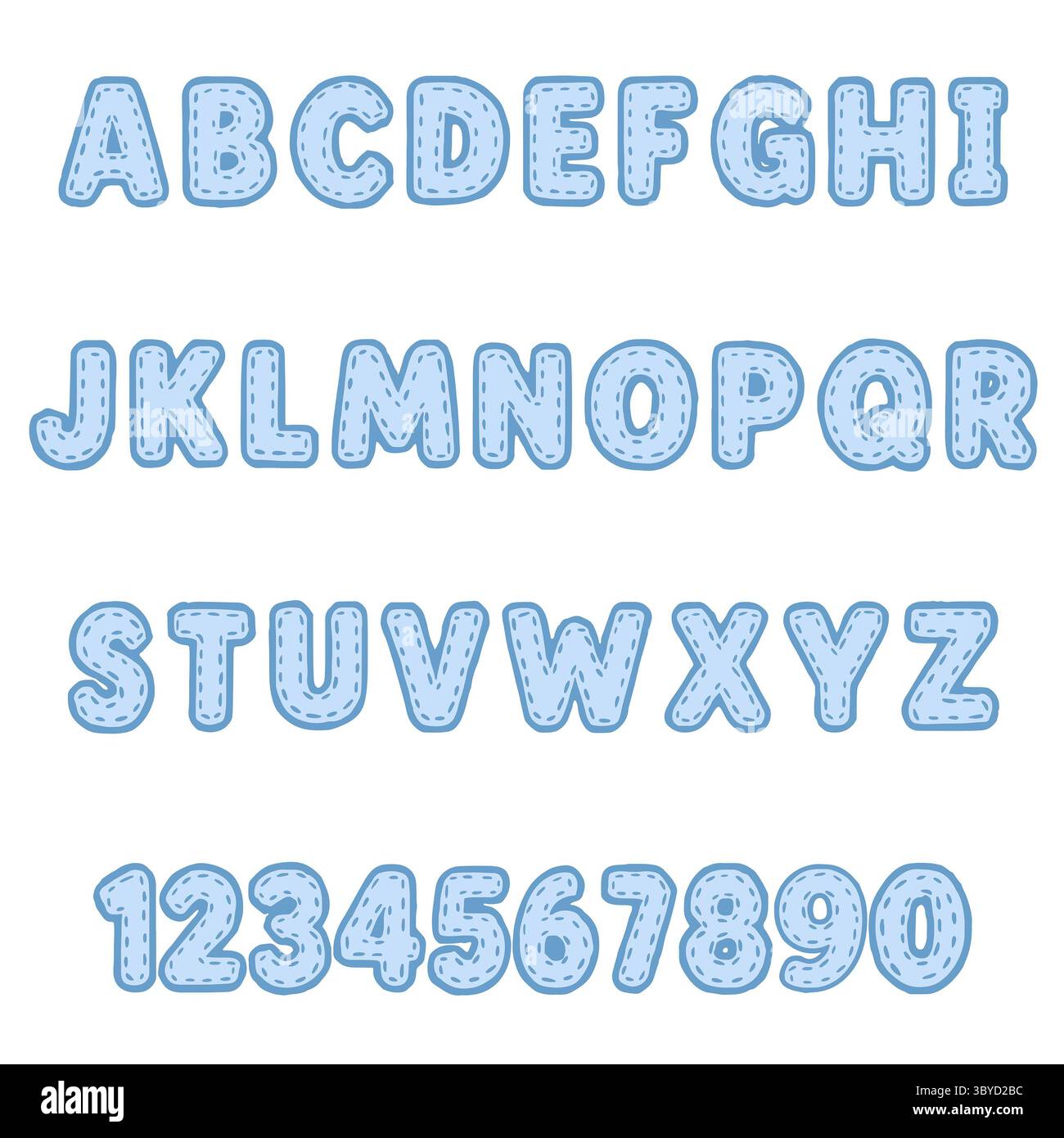 Embroidery font Cut Out Stock Images & Pictures - Alamy