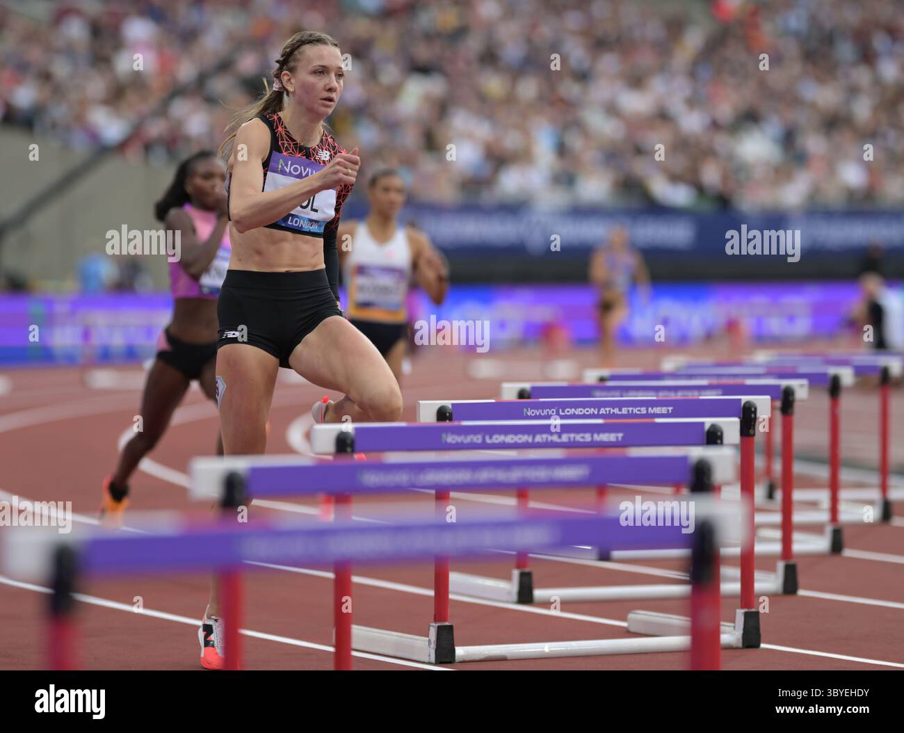 London, UK. 19 July, 2025. Femke Bol of the Netherlands wins the women ...