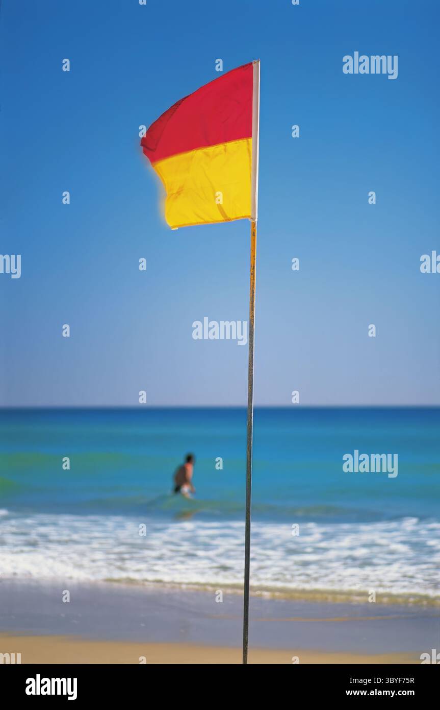 Swimming between the flags on a sunny Australian beach Stock Photo - Alamy