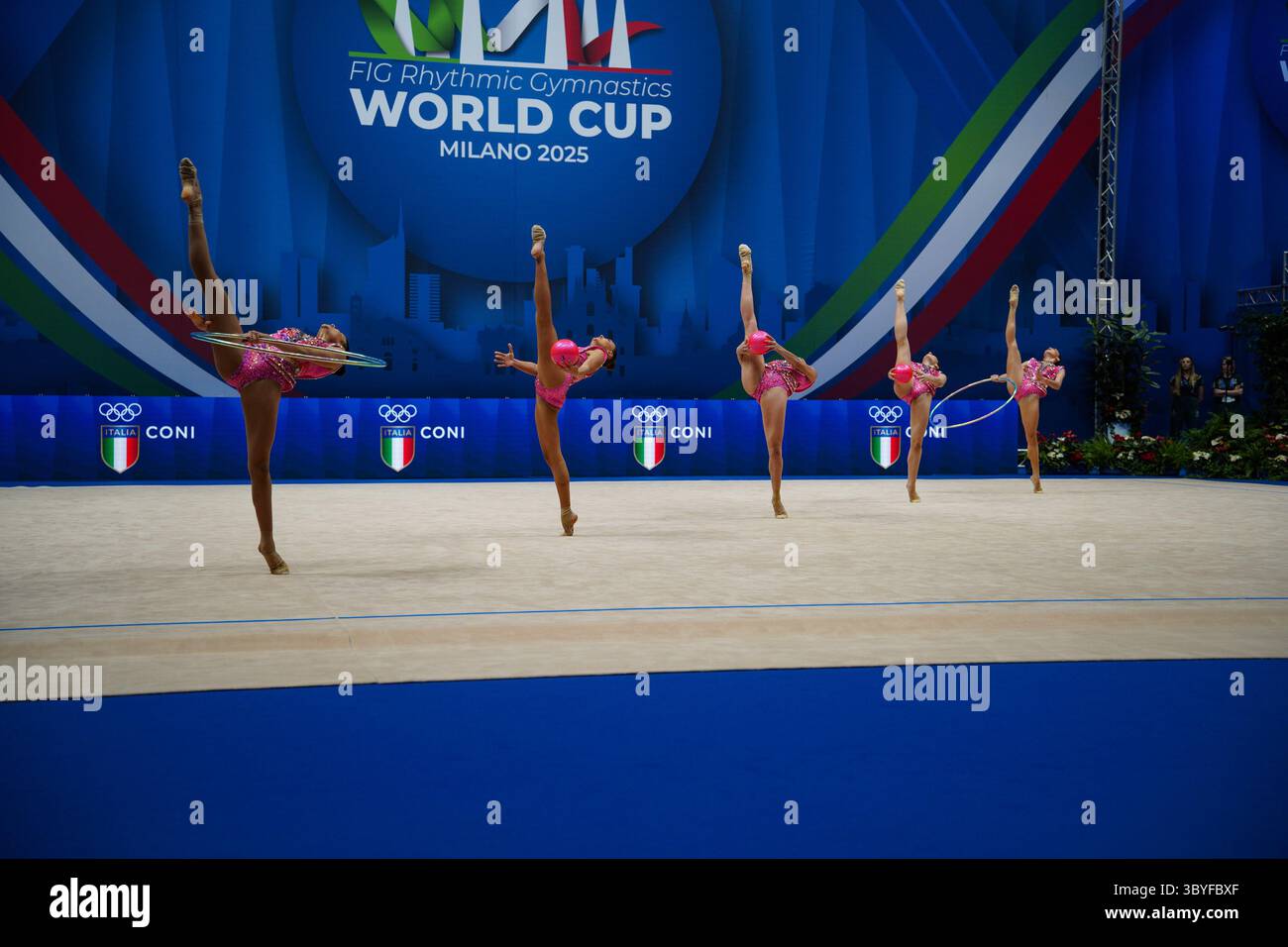 Milan, Italy. 20th July, 2025. Brasilian rhithmic gymnastics team in ...