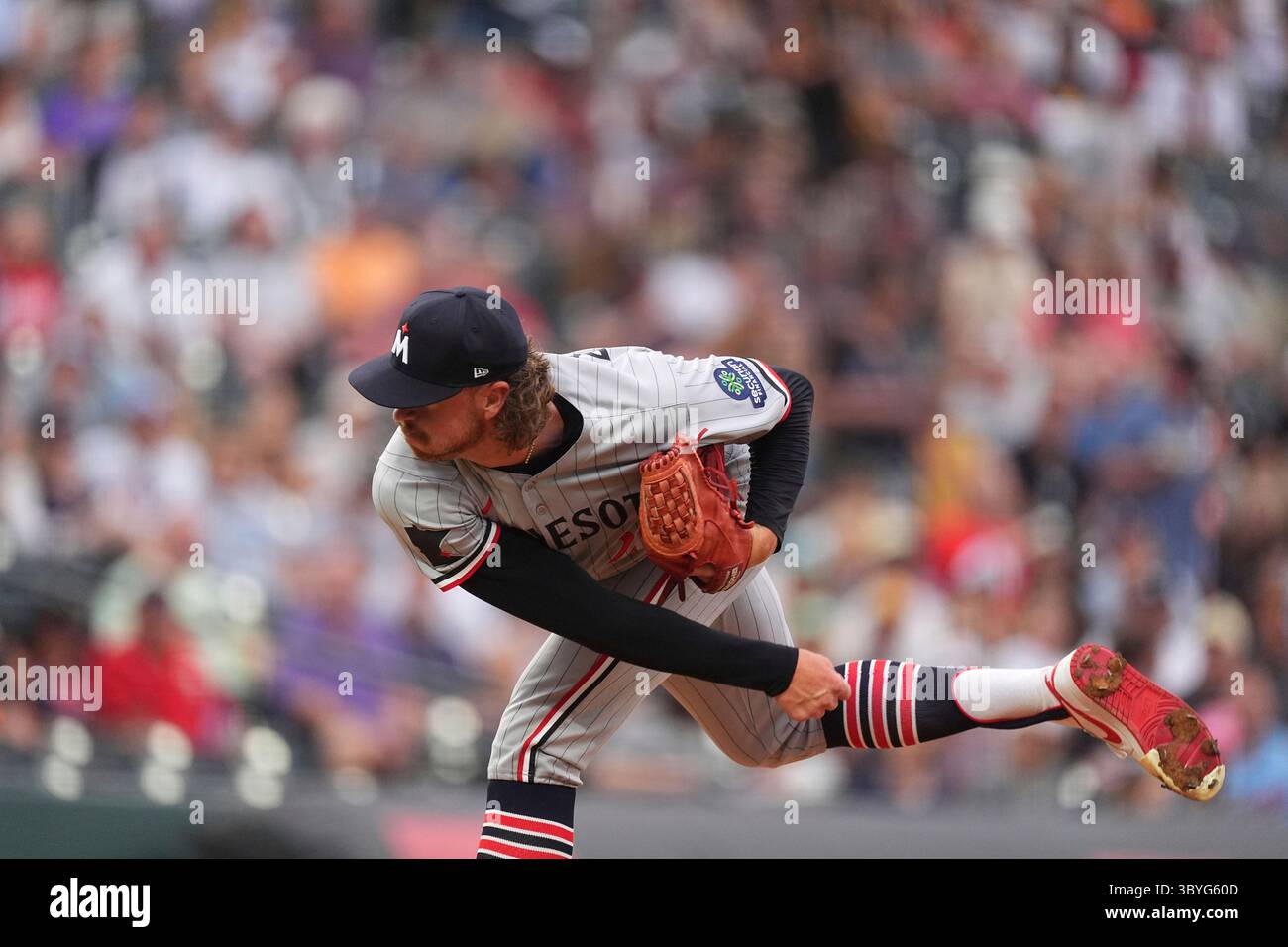 Minnesota Twins starting pitcher Chris Paddack (20) in the first inning ...