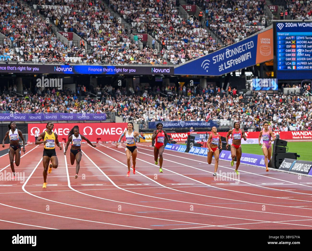 London, UK, 19 July 2025. ALFRED Julien wins the 200m Womens during the ...