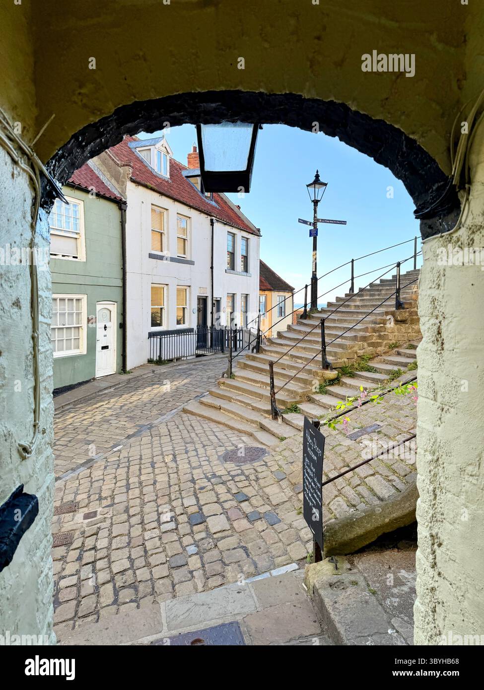 View of the bottom of the 199 steps from Kiln Yard at the foot of ...