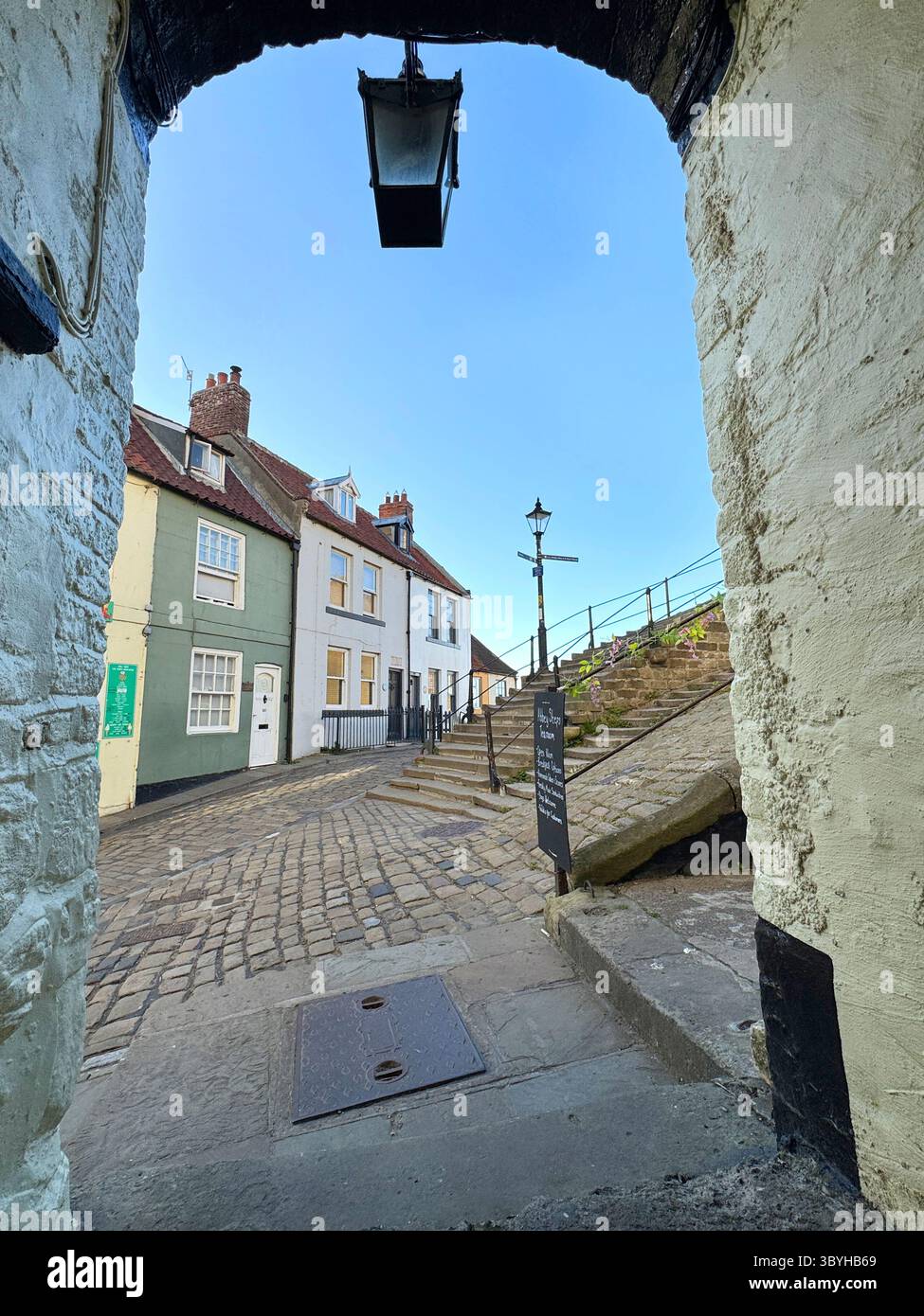 View of the bottom of the 199 steps from Kiln Yard at the foot of ...