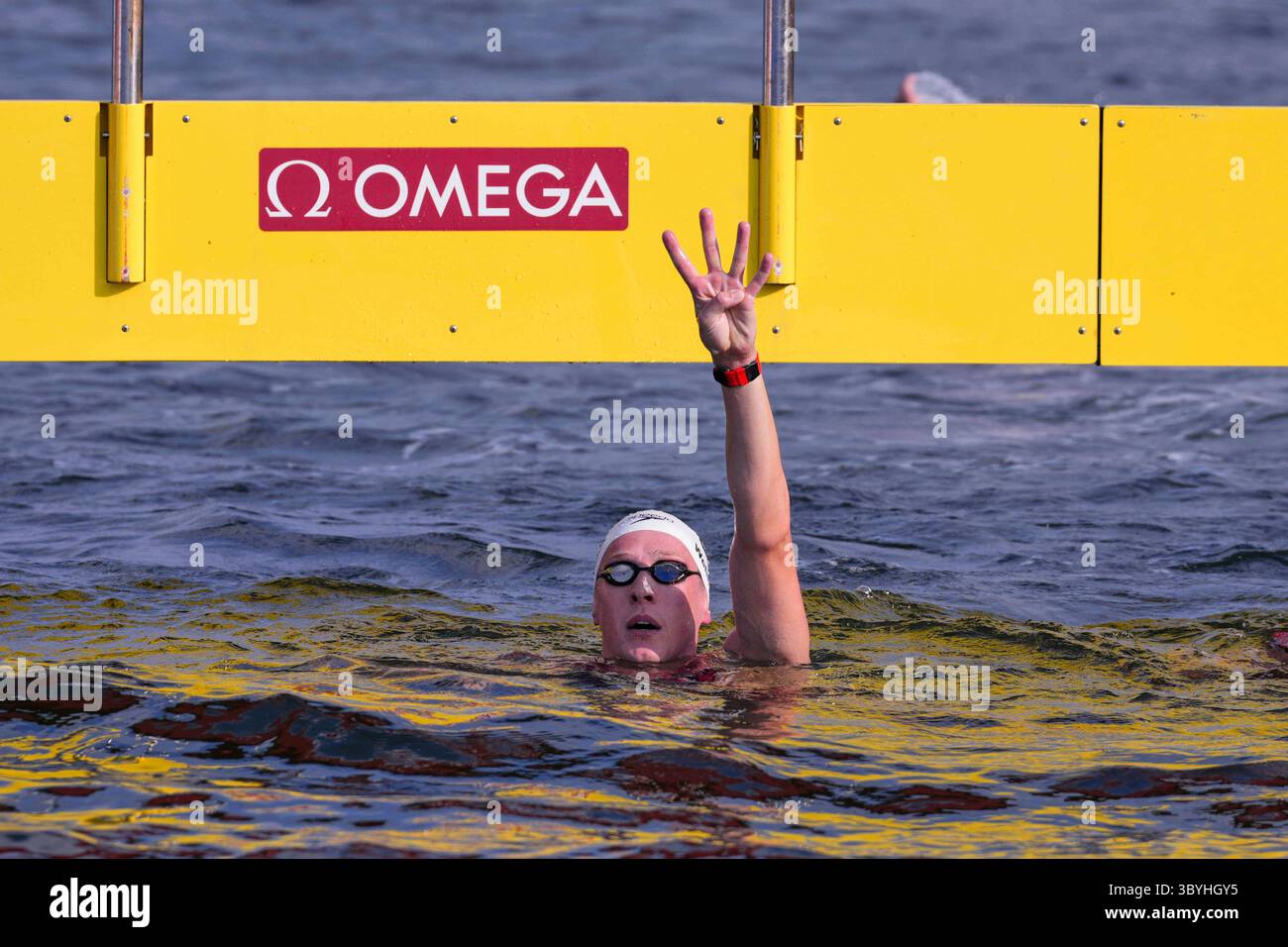 Florian Wellbrock of Germany reacts after winning the mixed 4x1500m ...