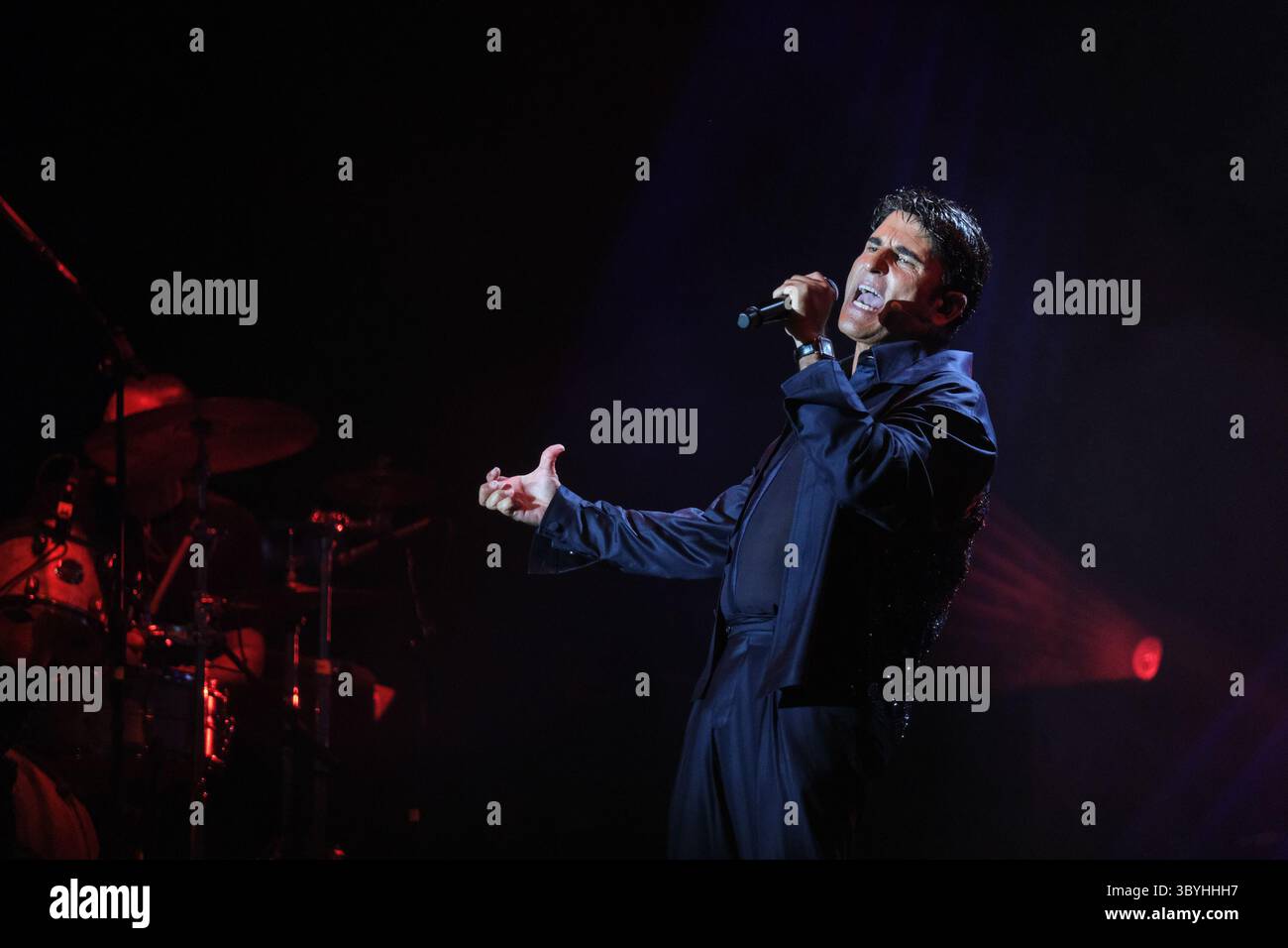 Italian singer, Sal Da Vinci performs live on stage during the “Stasera ...