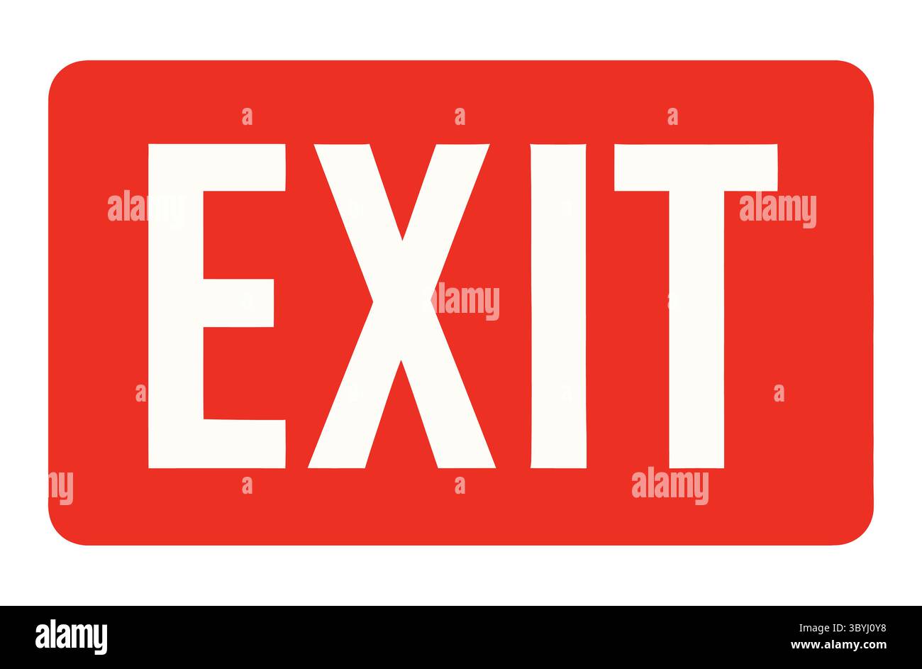 Emergency EXIT Sign – Red Rectangle with Bold White Lettering, Used for ...