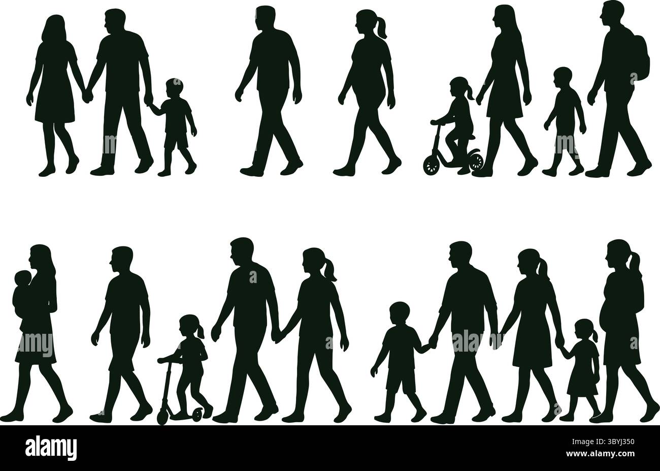 Parent child walk symbols hi-res stock photography and images - Alamy