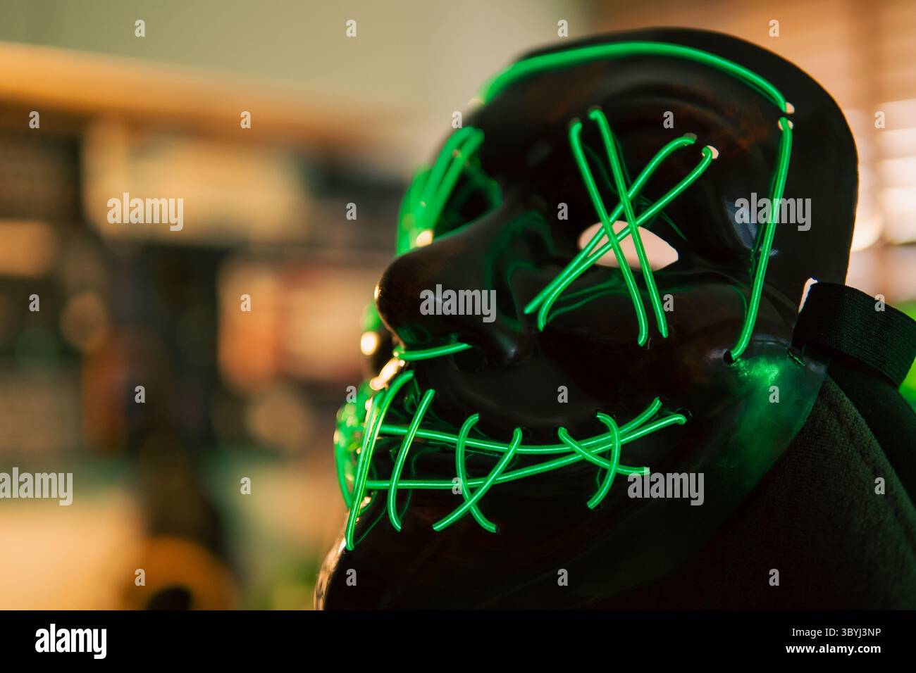 Neon green hacker mask hi-res stock photography and images - Alamy
