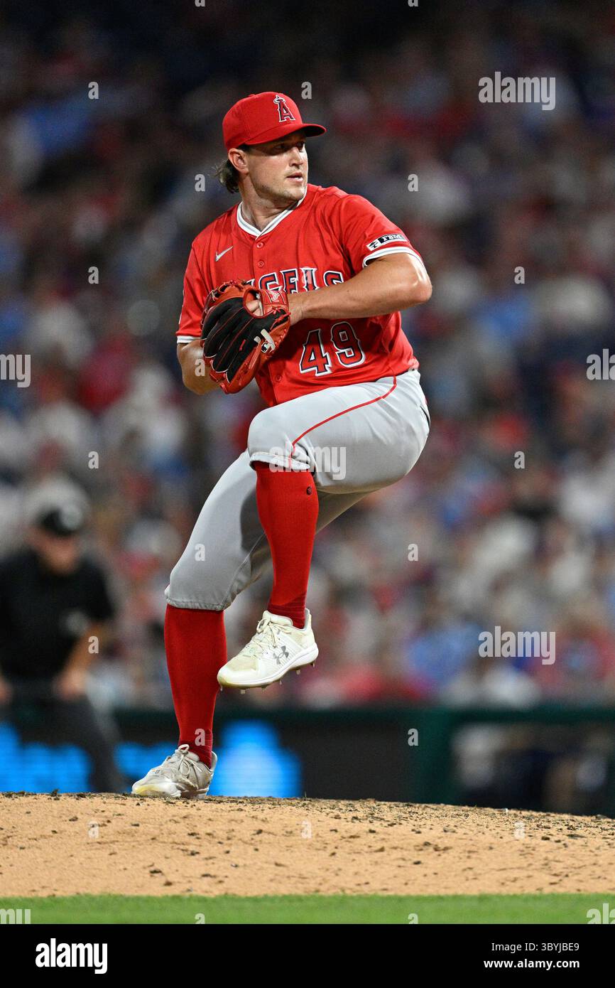 PHILADELPHIA, PA - JULY 19: Los Angeles Angels pitcher Carson Fulmer ...