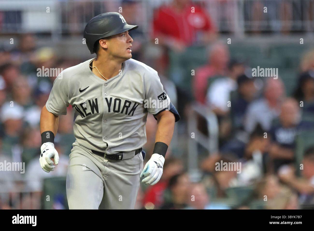 ATLANTA, GA - JULY 19: New York Yankees shortstop Anthony Volpe #11 ...