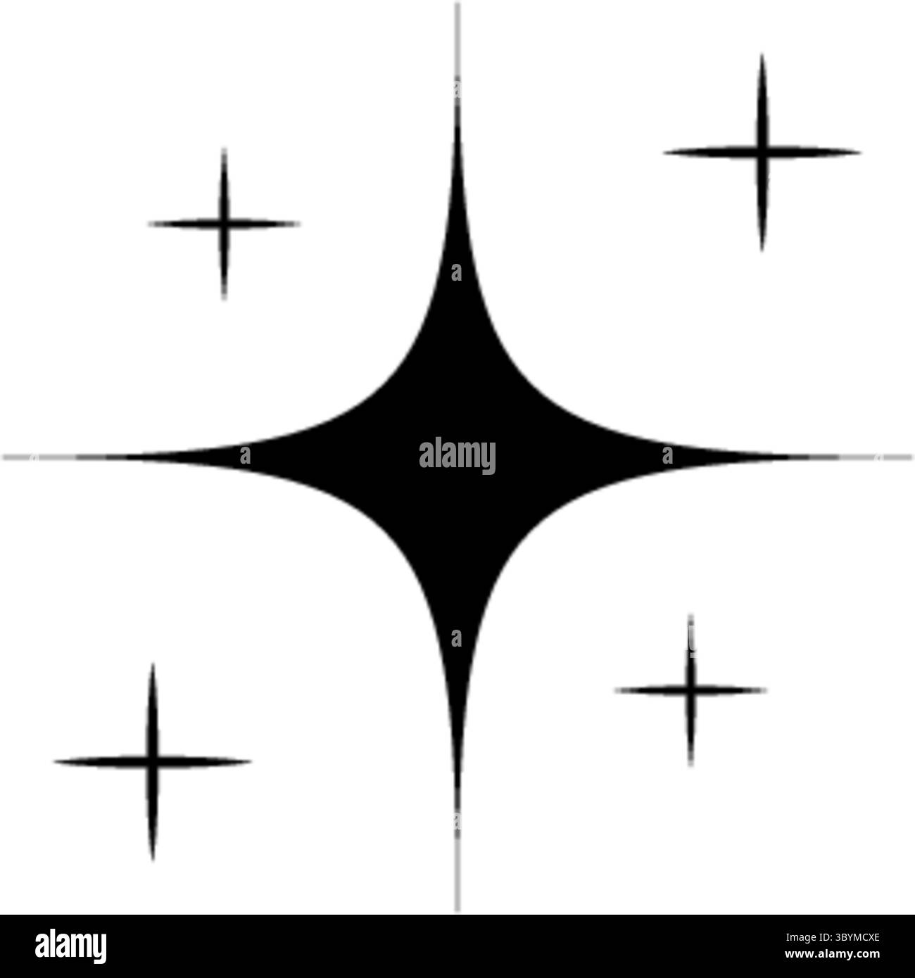 A minimalist black four-pointed star or sparkle symbol is centered on a ...