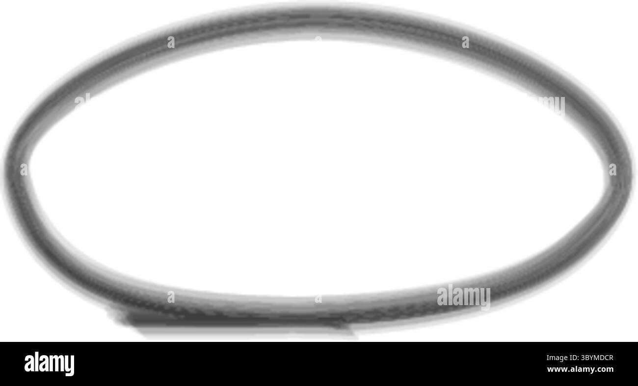 A single, thin, dark grey rubber O-ring is isolated on a plain white ...