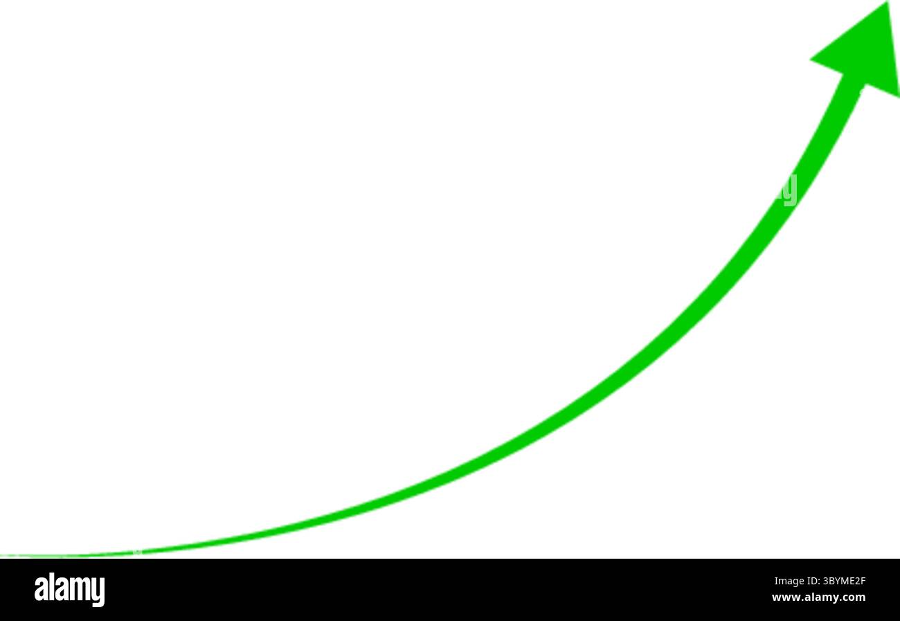 A bright green arrow curves upwards, indicating progress, success, and ...