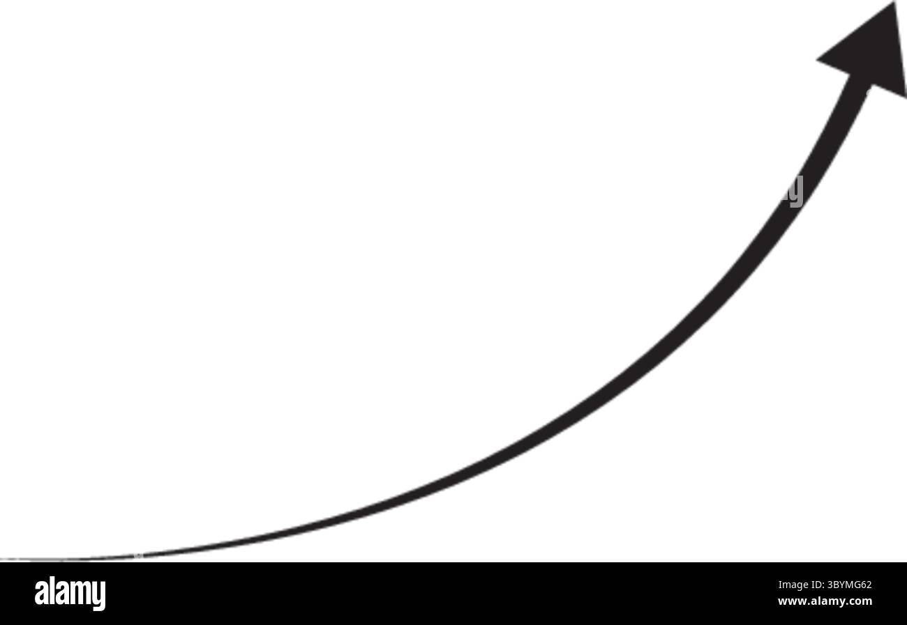 A single, thin black arrow curves upwards and to the right against a ...