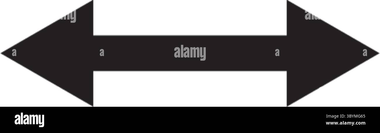 A solid black horizontal double-ended arrow pointing left and right on ...